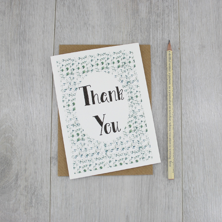 Thank You Card Handmade In Ireland By Six0six Design Thank You Card Handmade In Ireland By Six0six Design